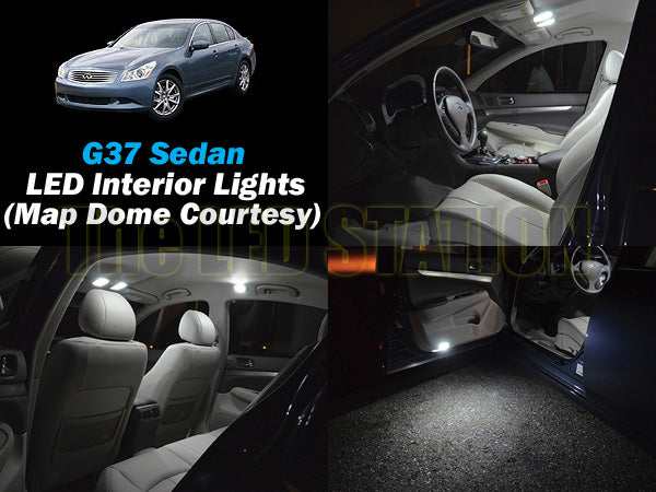 2007-2015 Infiniti G37 Sedan White SMD LED Interior Lights Package ...